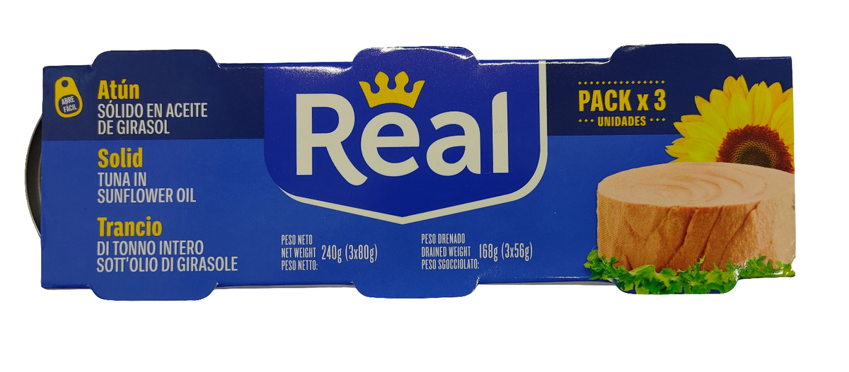 Real Tuna In Sunflower Oil 3 pack 168g (3x58g) – Sol Andino Services Uk Ltd